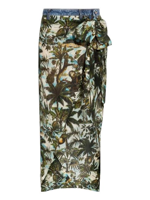 DSQUARED2 Dsquared2 Monkey Business Long Denim Skirt